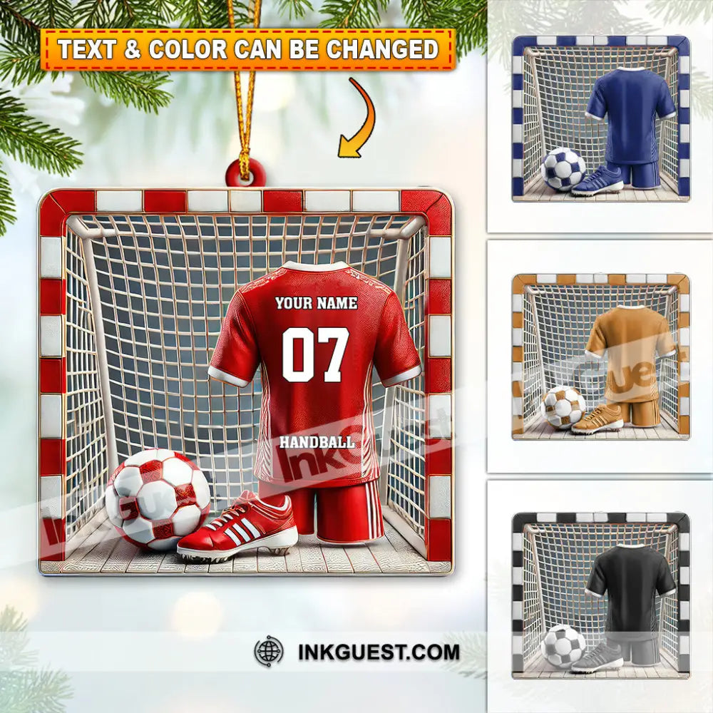 Custom Name and Number Handball Ornament, Christmas Gift for Handball