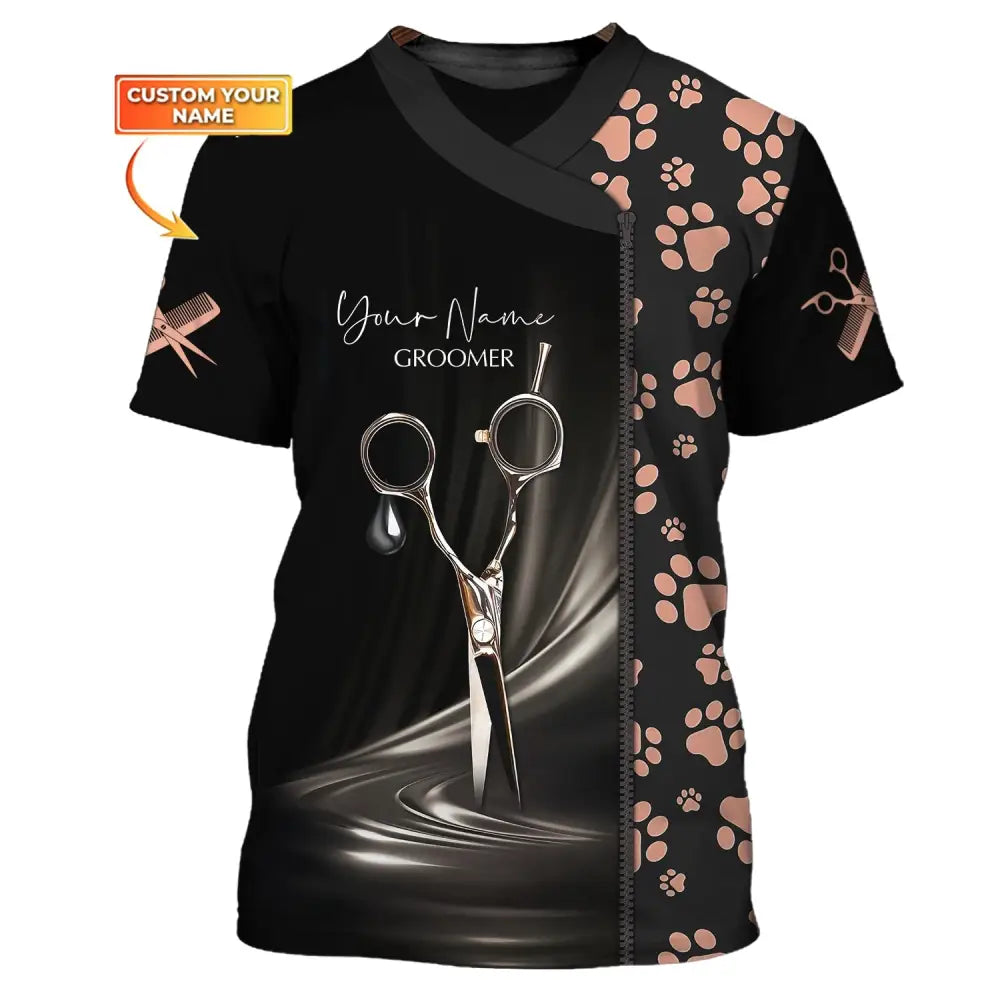 Unisex Shirt, Custom Name Groomer Shirt, Groomer T-Shirt, Gift for Gro