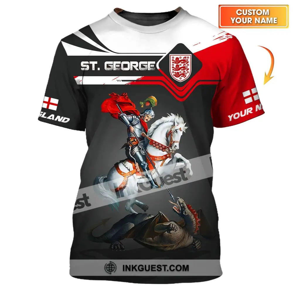 Unisex Shirt - Custom Name 3D Shirt - England ST. George Shirt