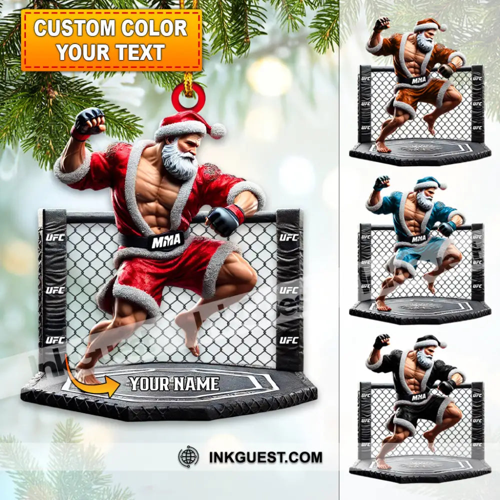 Custom Name UFC Boxing Ornament, Boxing Lover Christmas Gift