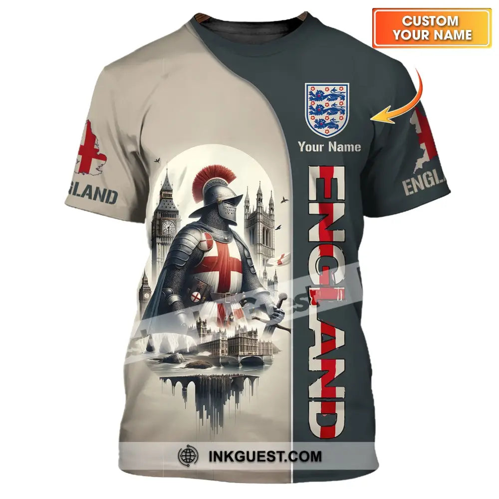 Unisex Shirt - Custom Name 3D Shirt - England Chevalier Shirt