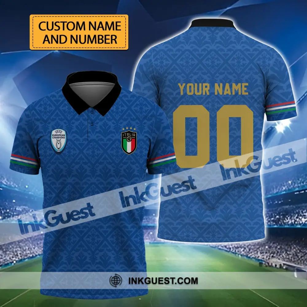 Unisex Shirt - Custom Name And Number Italy National Team Blue Color S