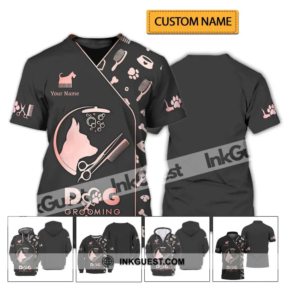 Unisex Shirt - Custom Name 3D Shirt - Dog Grooming Shirt